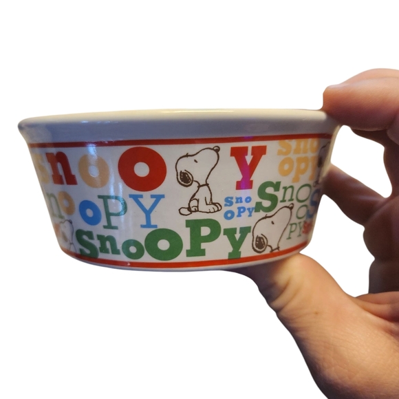 Peanuts | Dog | Peanuts Colorful Snoopy Dog Food Bowl Heavy Stoneware ...
